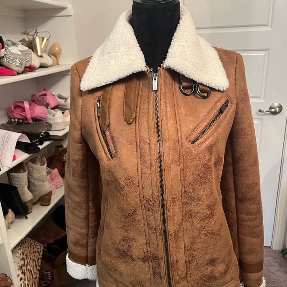 RACHEL Rachel Roy | Jackets & Coats | Rachel Rachel Roy Tan And White ...